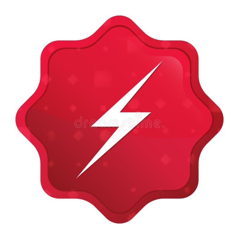 Lightning Icon Misty Rose Red Starburst Sticker Button Stock ...