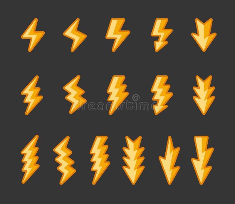 Lightning icon set stock vector. Illustration of light - 150010392