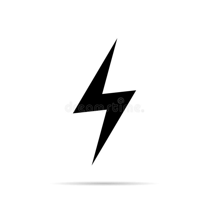 Lightning Icon Vector in Black Square. Thunderbolt Sign Symbol Stock ...
