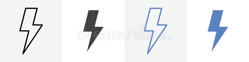 Lightning Icon Vector Set Use for Web Ui or App Stock Illustration ...