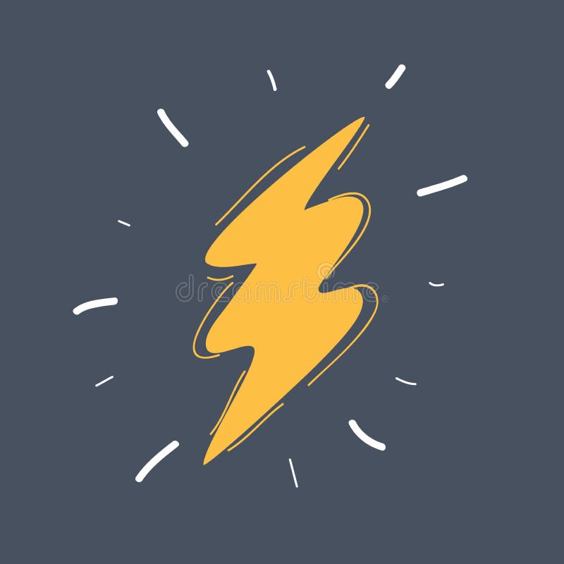 Lightning icon on white stock illustration. Illustration of element ...