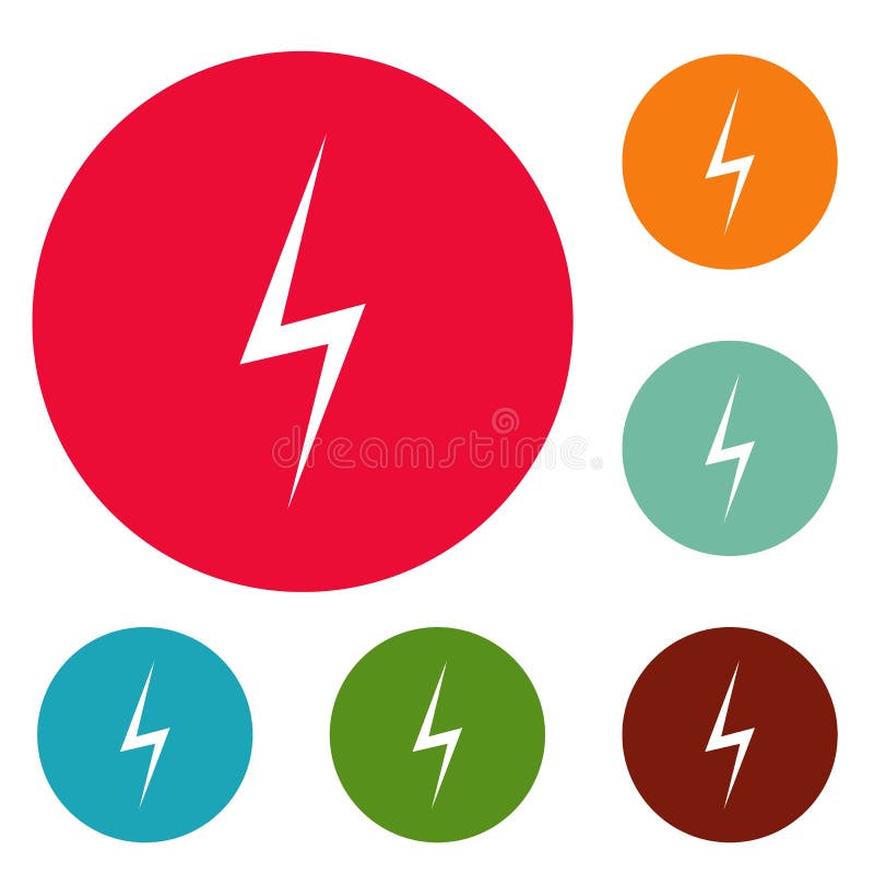 Lightning Icons Circle Set Vector Stock Vector - Illustration of ...