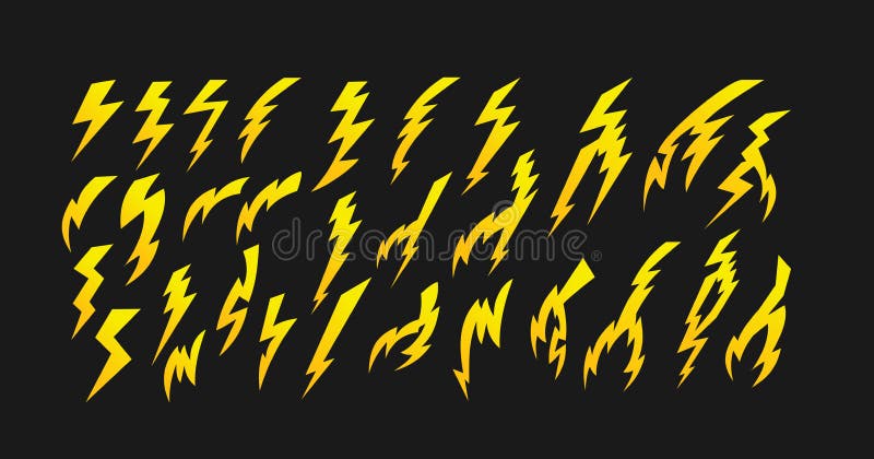 Powerful lightning bolts stock vector. Illustration of flash - 18152228