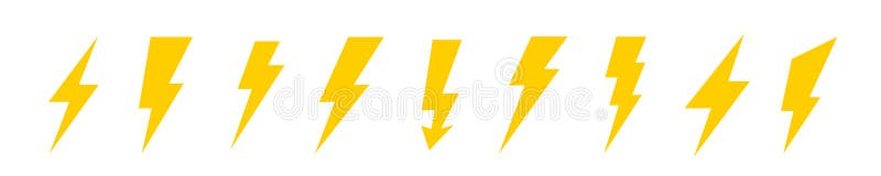 Lightning Icons Set. Thunder and Bolt. Flash Icon. Lightning Bolt ...