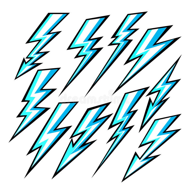 Lightning Icons. Symbol or Emblem Flash Stock Illustration ...