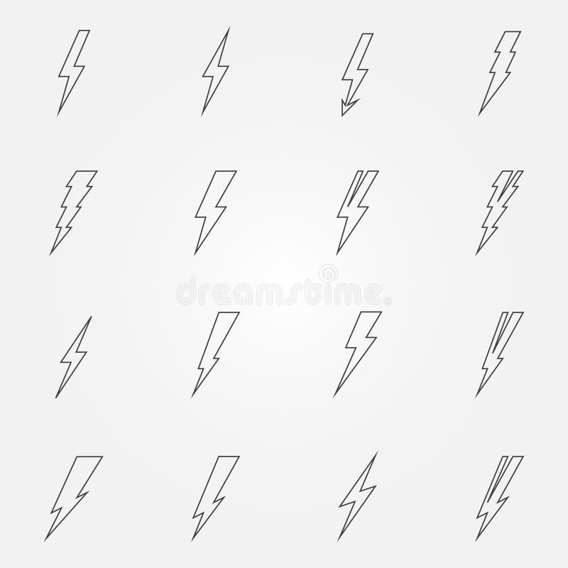 Lightning icons vector set stock vector. Illustration of concept - 52150935