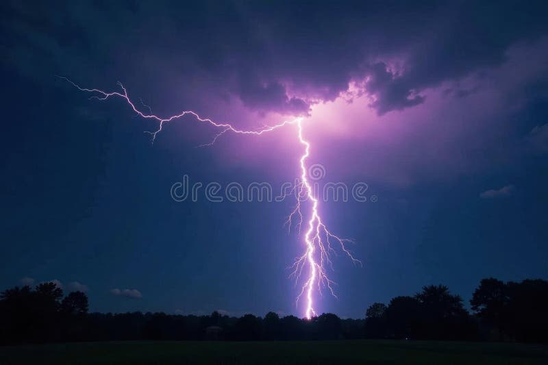 Lightning Illuminates Towering Power Line at Night, Energy, Bright ...