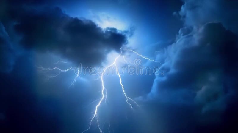 Lightning Illuminating the Sky in Dramatic Flashes Stock Footage ...