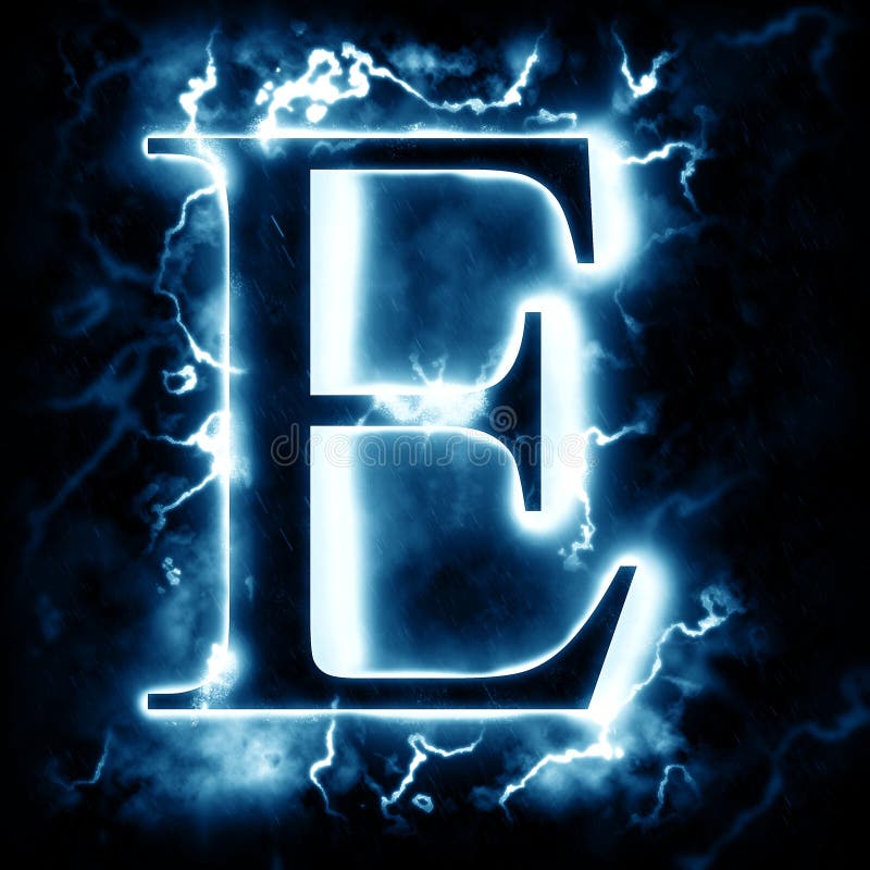 Lightning letter E stock illustration. Illustration of lightening ...