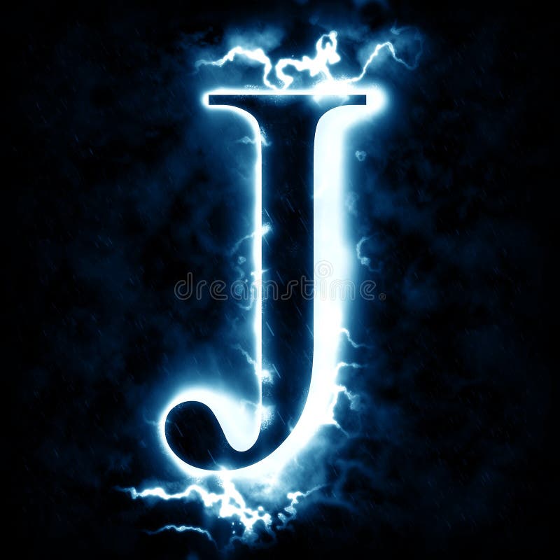 Lightning letter J stock illustration. Illustration of type - 193500143