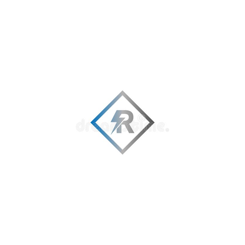 Lightning Letter R Logotype Gradient Color Stock Vector - Illustration ...