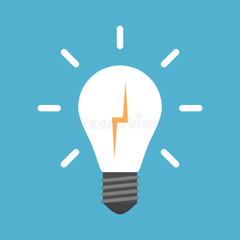 Lightning in light bulb stock vector. Illustration of illumination ...