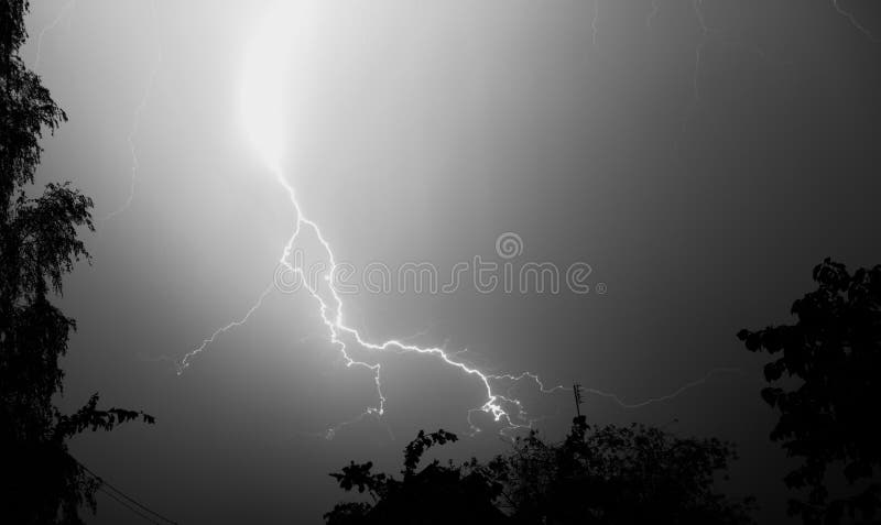 Lightning: Lightning Bolt, Isolated Against Black Ground. Stock Image ...