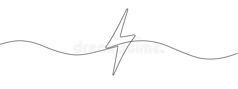 Lightning Line Continuous Pattern. Power Up Electricity Icon Template ...
