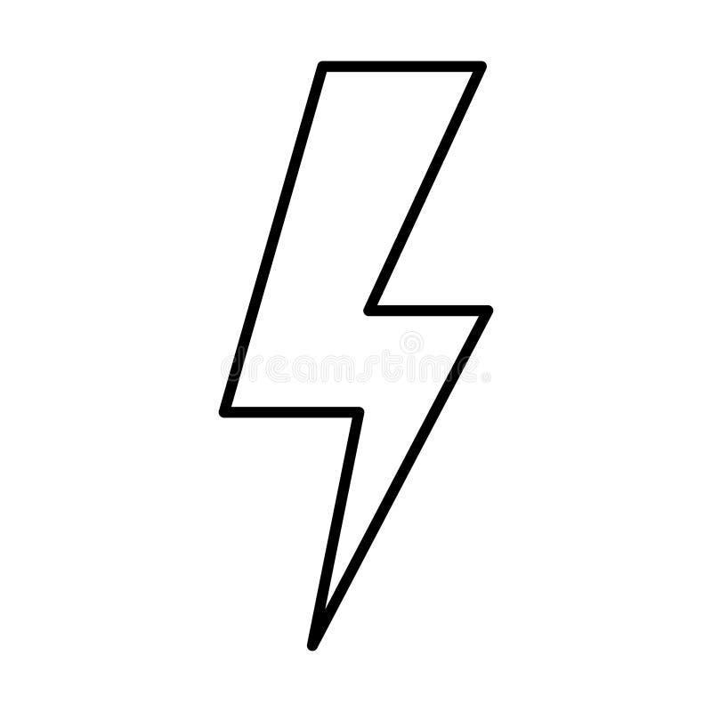 Lightning Line Icon. Energy, Charging Sign Stock Illustration ...