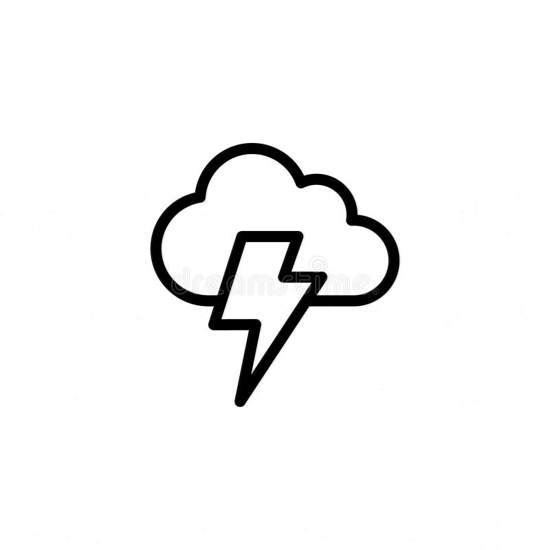 Lightning Line Icon Vector Design Stock Vector - Illustration of ...
