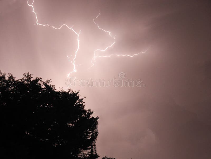Lightning Lines during the Night Stock Photo - Image of thunder, strike ...