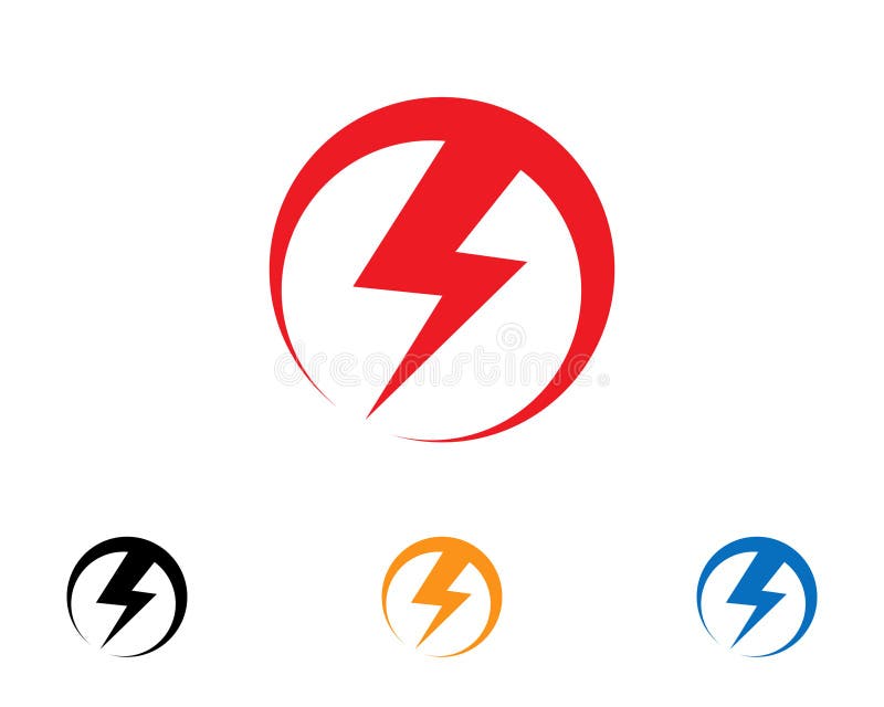 Lightning Logo Icon Template Red Stock Vector - Illustration of ...