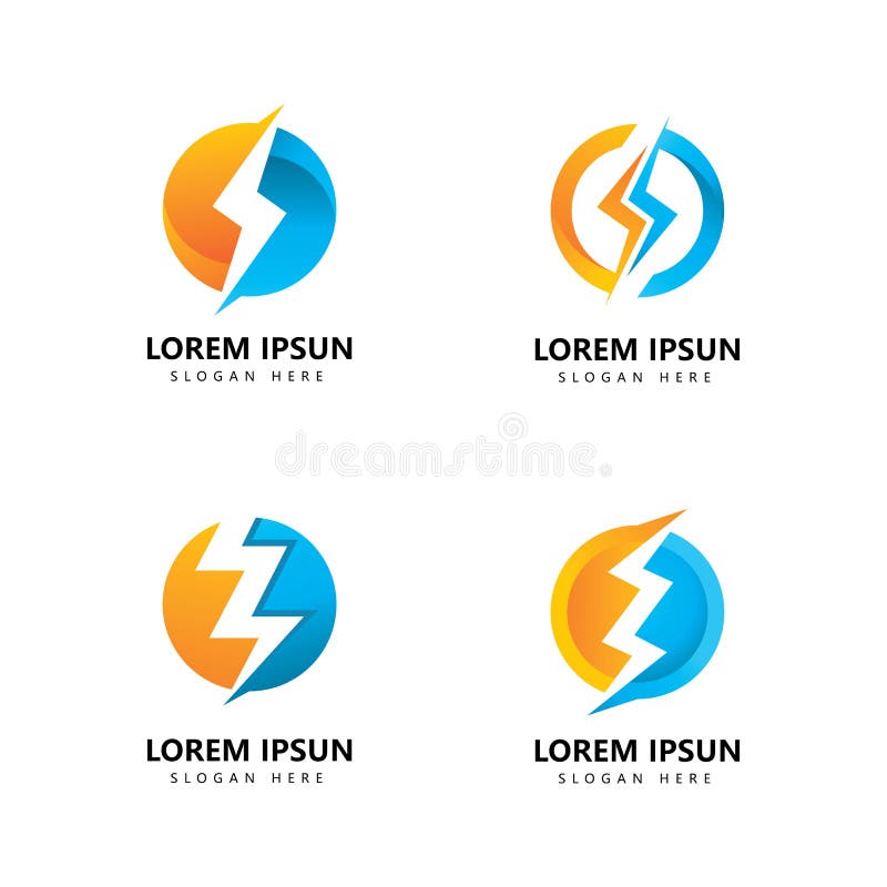 Lightning Logo. Electrical Energy Flash or Symbol of Power. the Concept ...