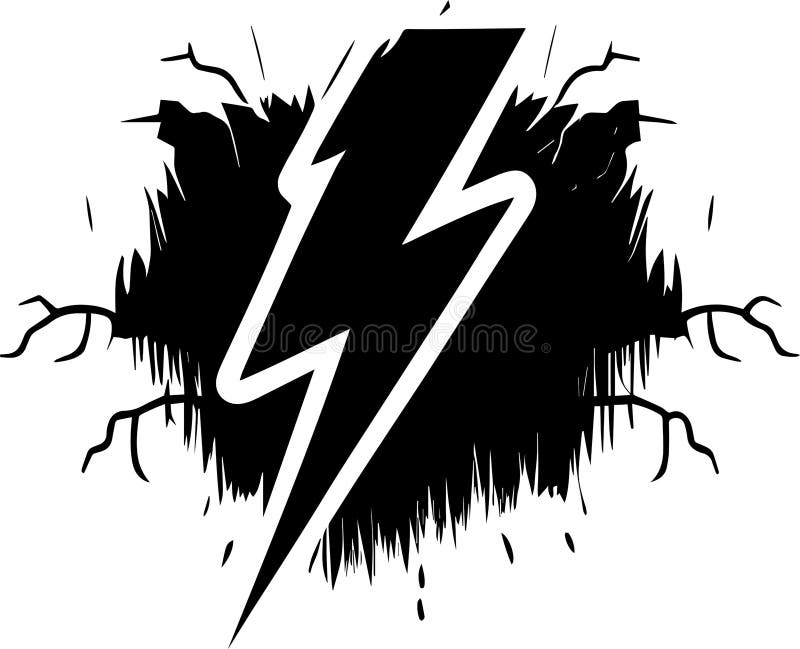 Lightning Logo Monochrome Design Style Stock Vector - Illustration of ...