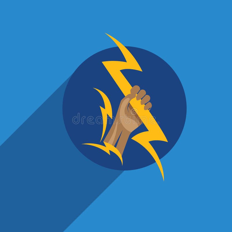Hand Holding Lightning Thunderbolt Stock Illustrations – 160 Hand ...