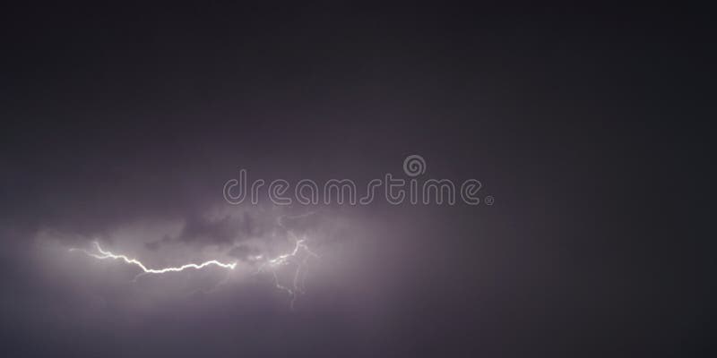 Lightning with Many Branches at Night Stock Photo - Image of rain ...