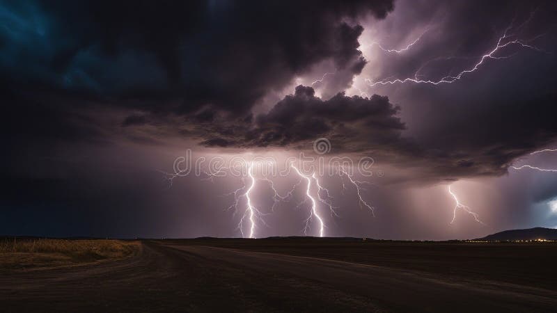 Lightning in the Mountains a Dramatic Scene of a Storm Clouds and ...