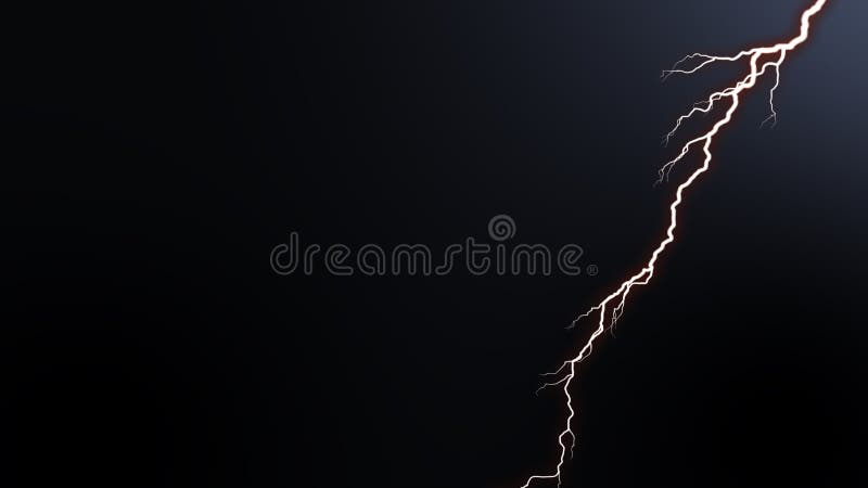 Lightning Nature Flash Rain Sky. Isolated Electrical Lightning Strike ...