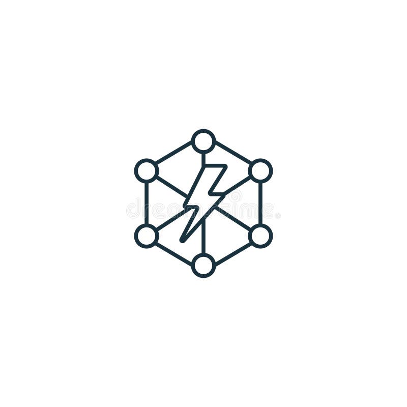 Lightning Network Icon. Monochrome Simple Sign from Blockchain ... Lightning Network Icon. Monochrome Simple Sign from Blockchain ...
