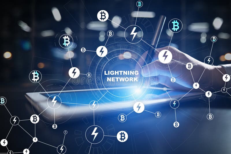 Lightning Network, Blockchain and Cryptocurrency Technology Concept. Stock Photo - Image of ...