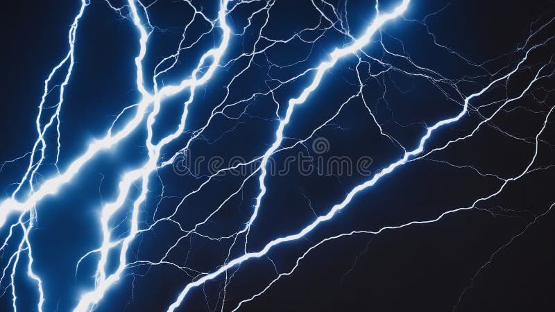 Lightning in the Night Blue Lightning Bolts Create a Striking Contrast ...