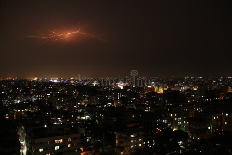 Lightning at Night sky stock photo. Image of lightning - 30989532