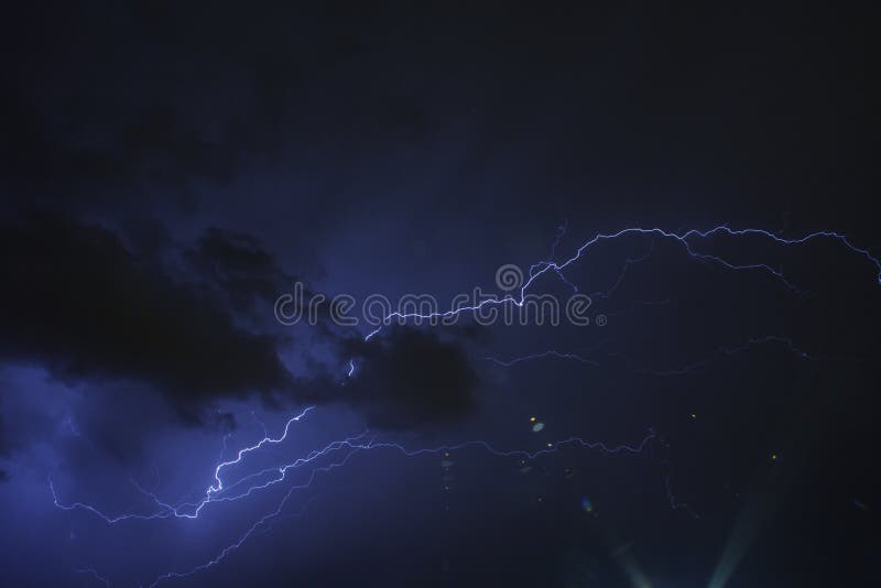Lightning at night time stock photo. Image of lights - 45661562