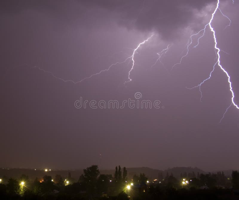 Wild Lightning Strike stock image. Image of mean, electrical - 1156869