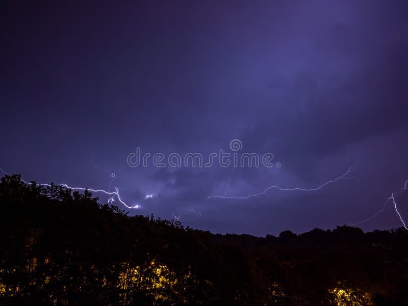 Lightning Hill stock image. Image of night, thunderbolt - 1062909