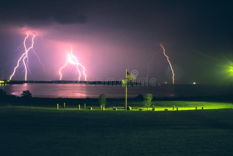 Lightning Over the Ocean stock image. Image of extreme - 14180643