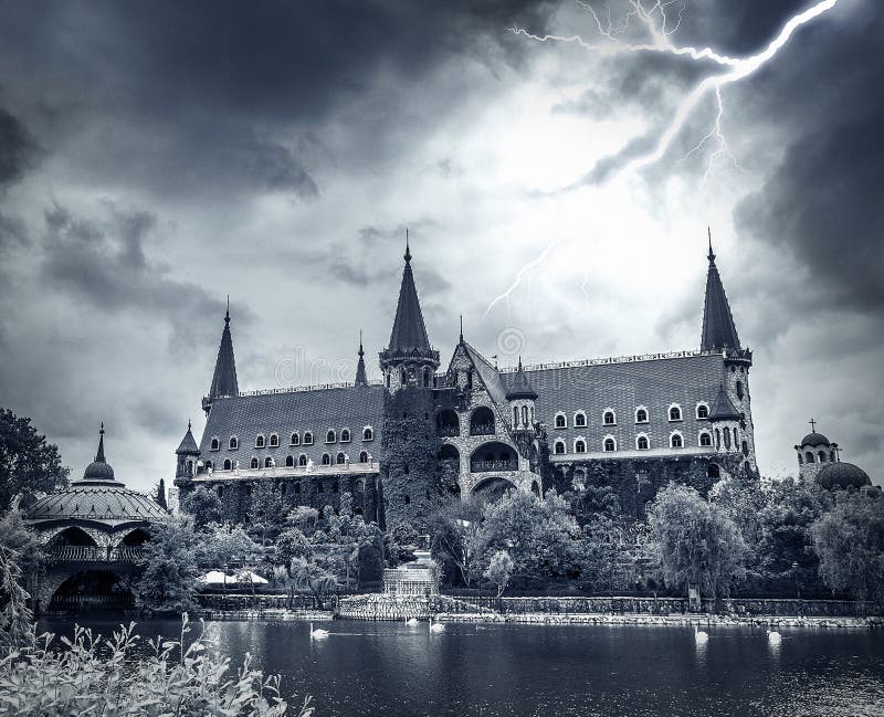 Lightning Over the Old Castle. Stock Photo - Image of danger, culture ...