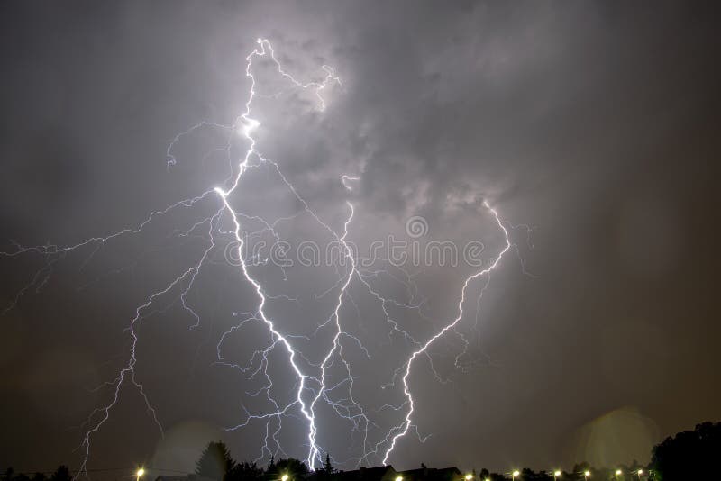 Heavy lightning stock photo. Image of night, clouds, meteorology - 39422032