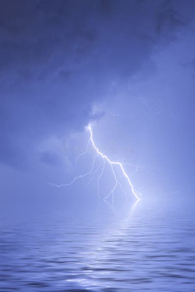 Lightning over water stock image. Image of crack, noise - 2960807