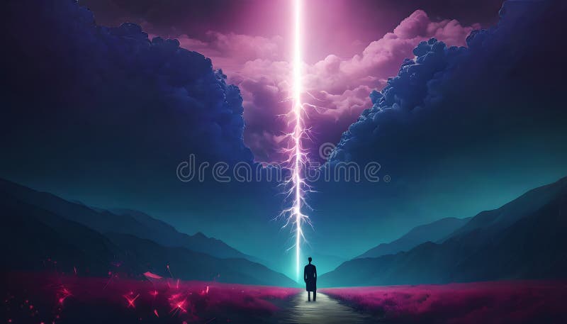 Lightning Path To the Beyond Stock Image - Image of lightning, scifi ...
