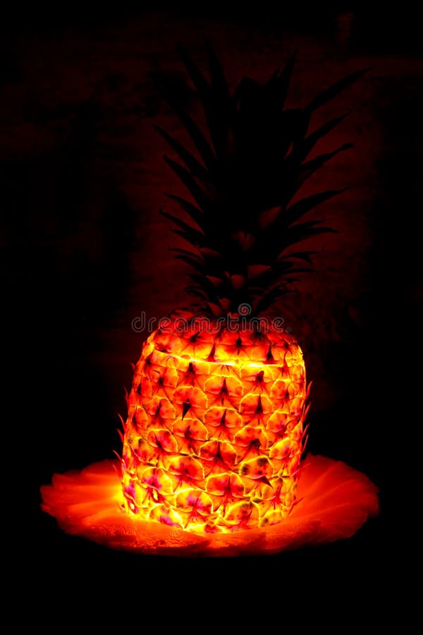 Lightning Pineapple with Firework on Top Stock Image - Image of fresh ...