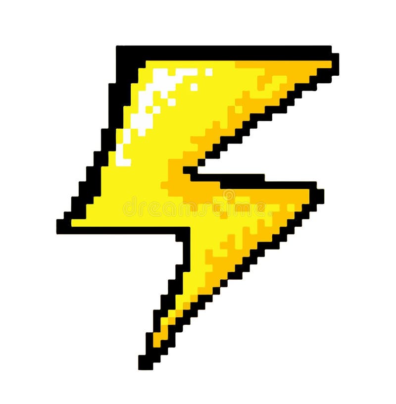 Lightning pixel art stock vector. Illustration of effect - 253767807