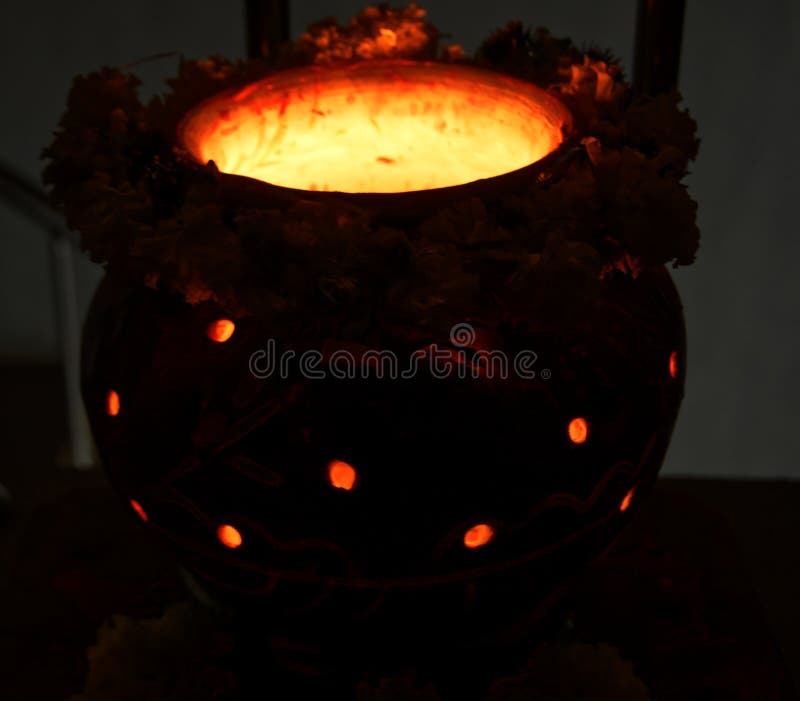 Lightning Pot stock photo. Image of puja, goddess, earthen - 129204480