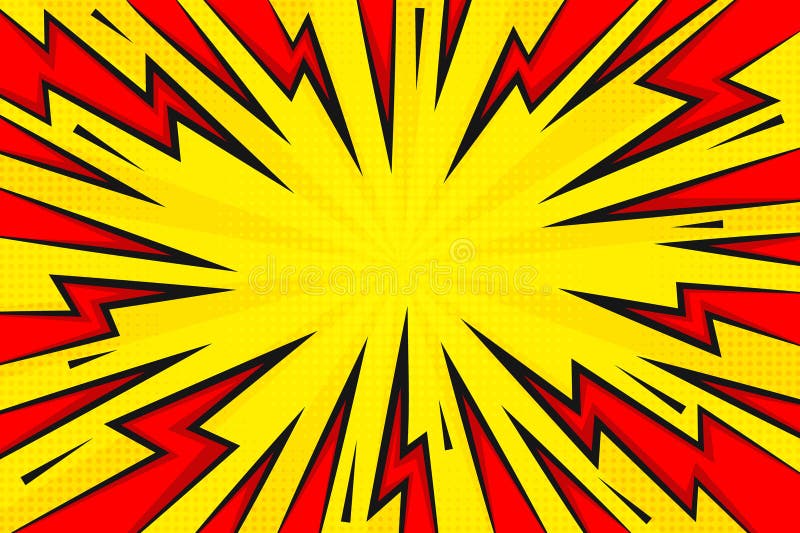Lightning Power Cartoon Vector Background. Thunder Bold Abstract Burst ...