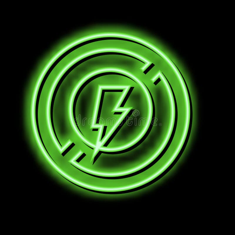Lightning Prohibition Sign Neon Glow Icon Illustration Stock Vector