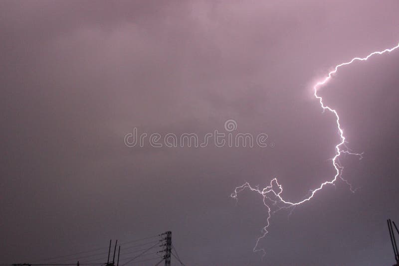 A lightning stock image. Image of night, lightning, rain - 127773997