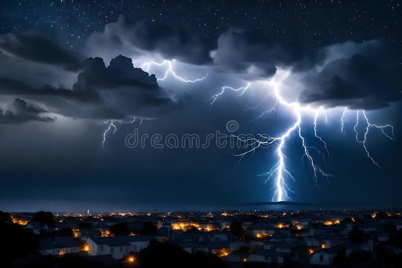 Lightning Rays Carry an Electrical Charge. Thunder in the Starless ...