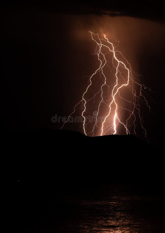 Lightning Reflections stock image. Image of landscape - 60523499