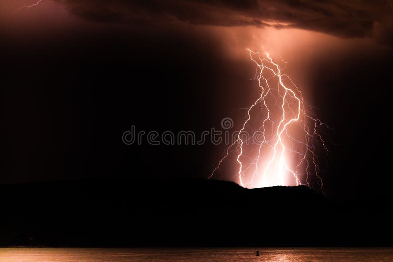 Lightning Reflections stock photo. Image of arizona, reflecting - 60507490