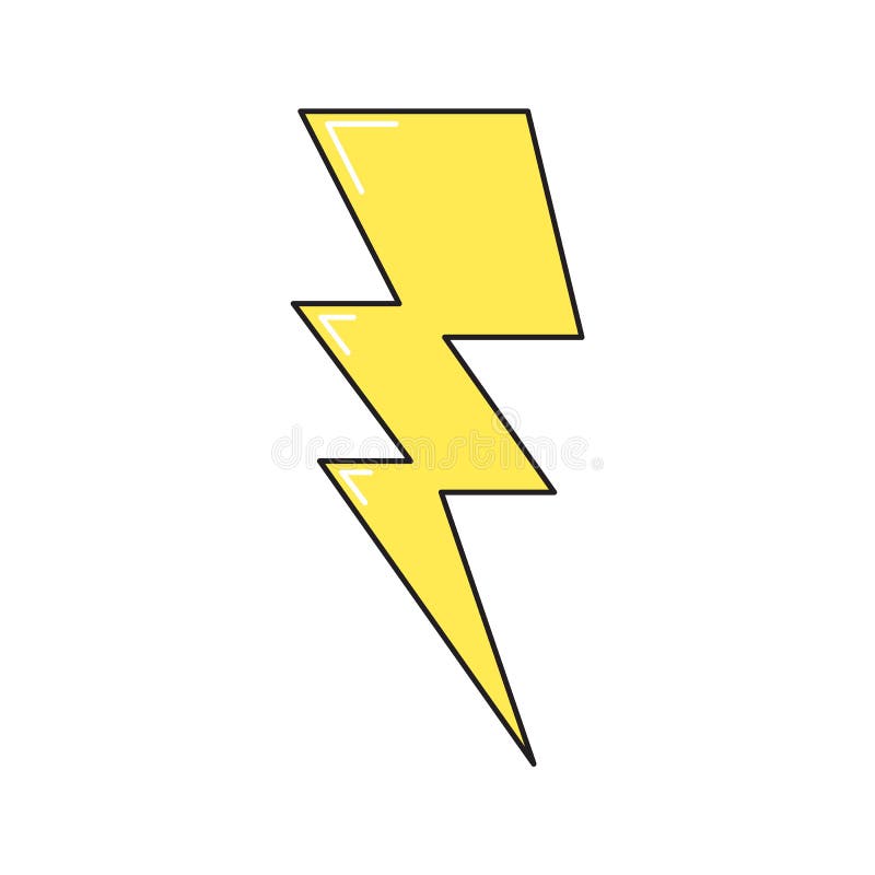 Lightning Retro 90s Style. Colorful Vector Sticker Isolated on White ...